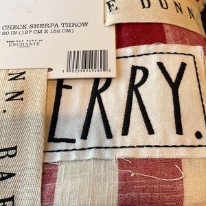 Rae Dunn | Bedding | Rae Dunn Redcream Merry Buffalo Check Sherpa Throw ...